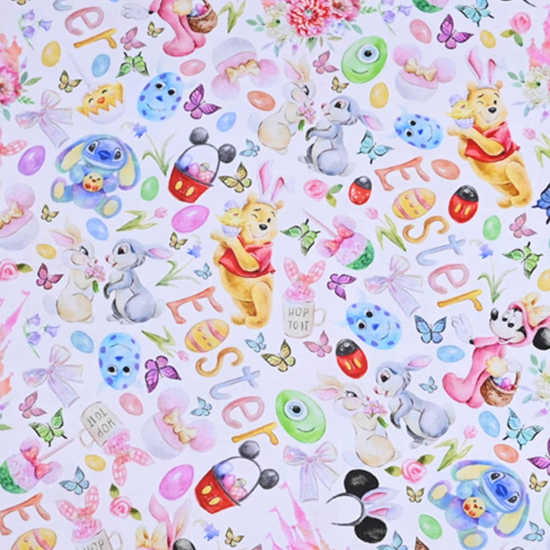 Disney Characters Fabric Cartoon Fabric Cotton Fabric by the Half Yard ...