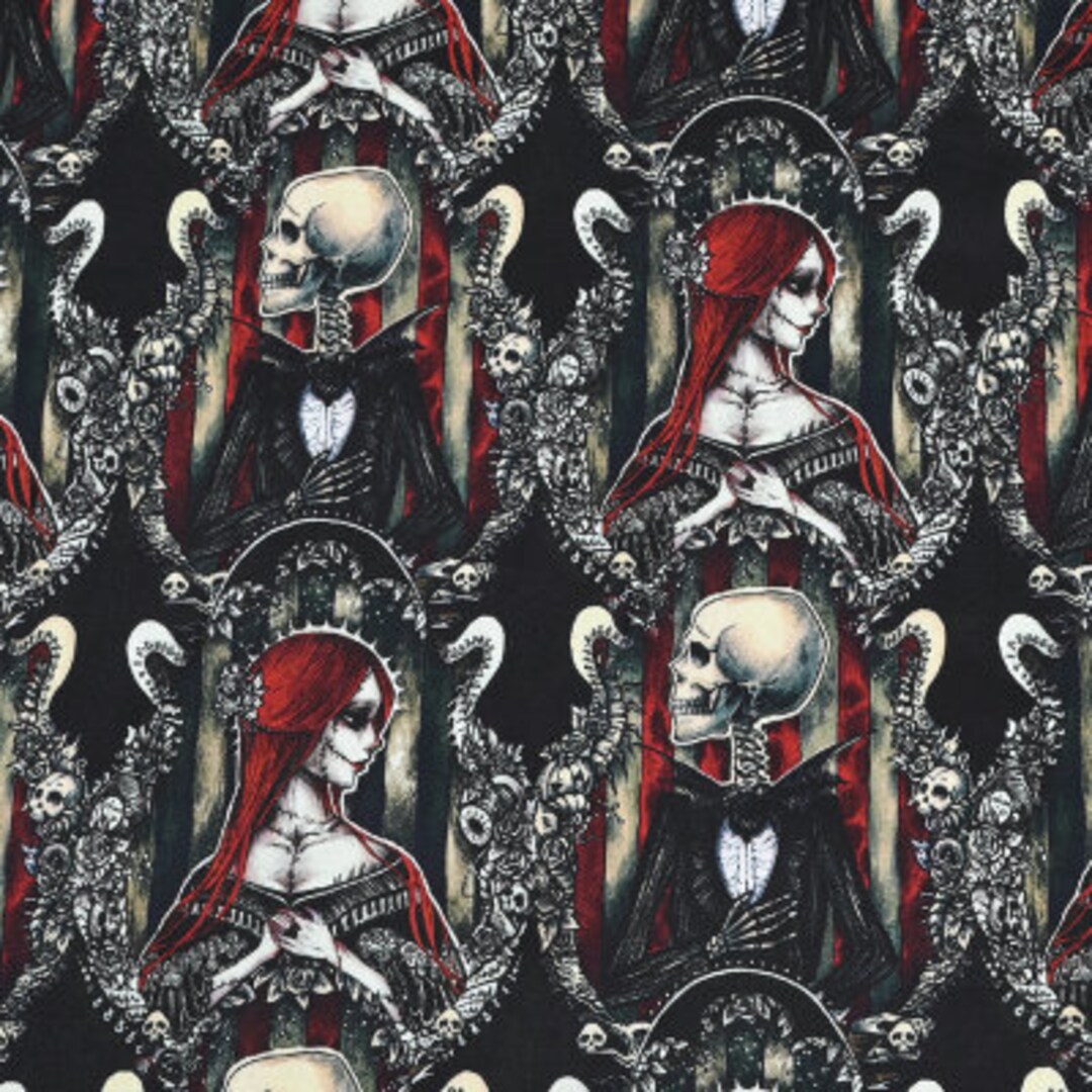 The Nightmare Before Christmas Fabric Skull Cartoon Fabric Cotton ...