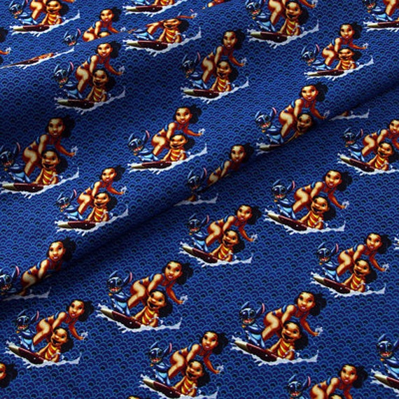 Stitch and Lilo Fabric Blue Koala Fabric Cartoon Fabric Cotton - Etsy