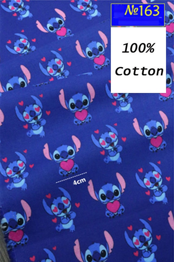 Stitch With Hearts Fabric Blue Koala Cartoon Fabric Cotton - Etsy