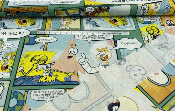 Spongebob Squarepants Fabric Spongebob Patrick Cartoon Fabric - Etsy
