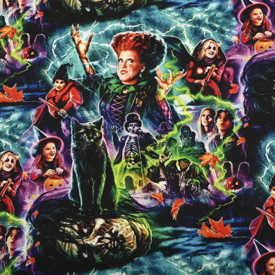 Hocus Pocus Halloween Fabric Cartoon Fabric Cotton Fabric by the Half ...