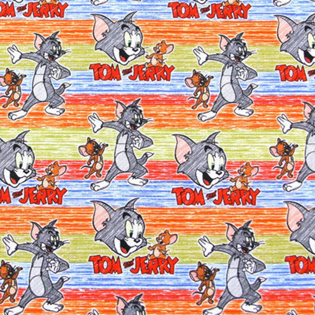 Tom and Jerry Fabric Cartoon Fabric Cotton Fabric by the Half Yard - Etsy