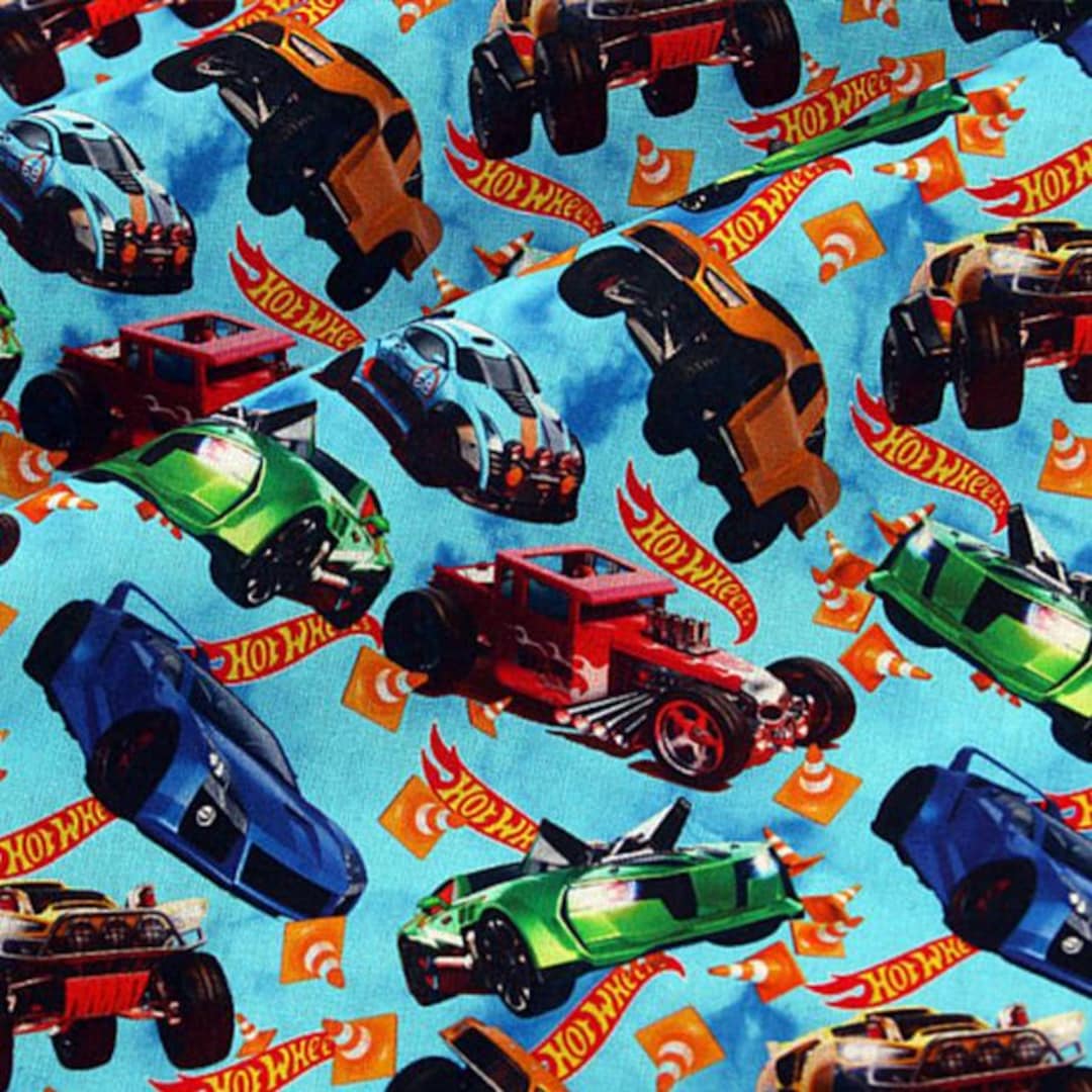 Hot Wheels Fabric Car Cartoon Fabric Cotton Fabric by the Half Yard - Etsy