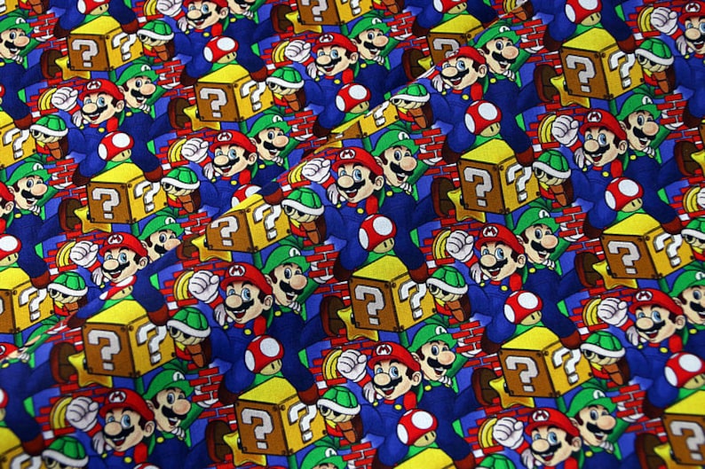 Super Mario and Friends Fabric Mario Luigi Fabric Cartoon Mario Fabric ...