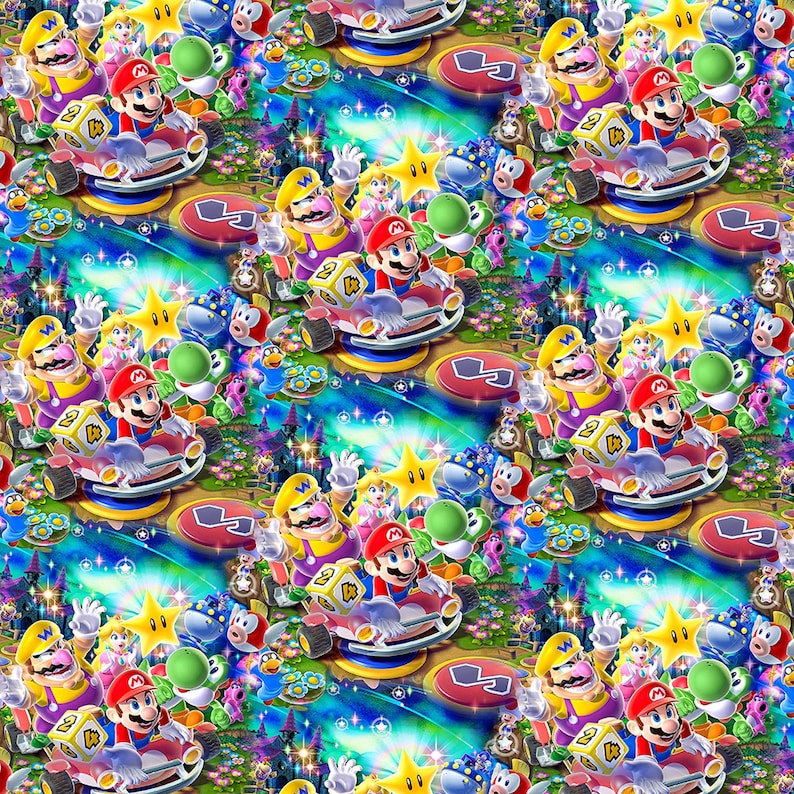 Super Mario Fabric Cartoon Mario Fabric Cotton Fabric by the Half Yard ...