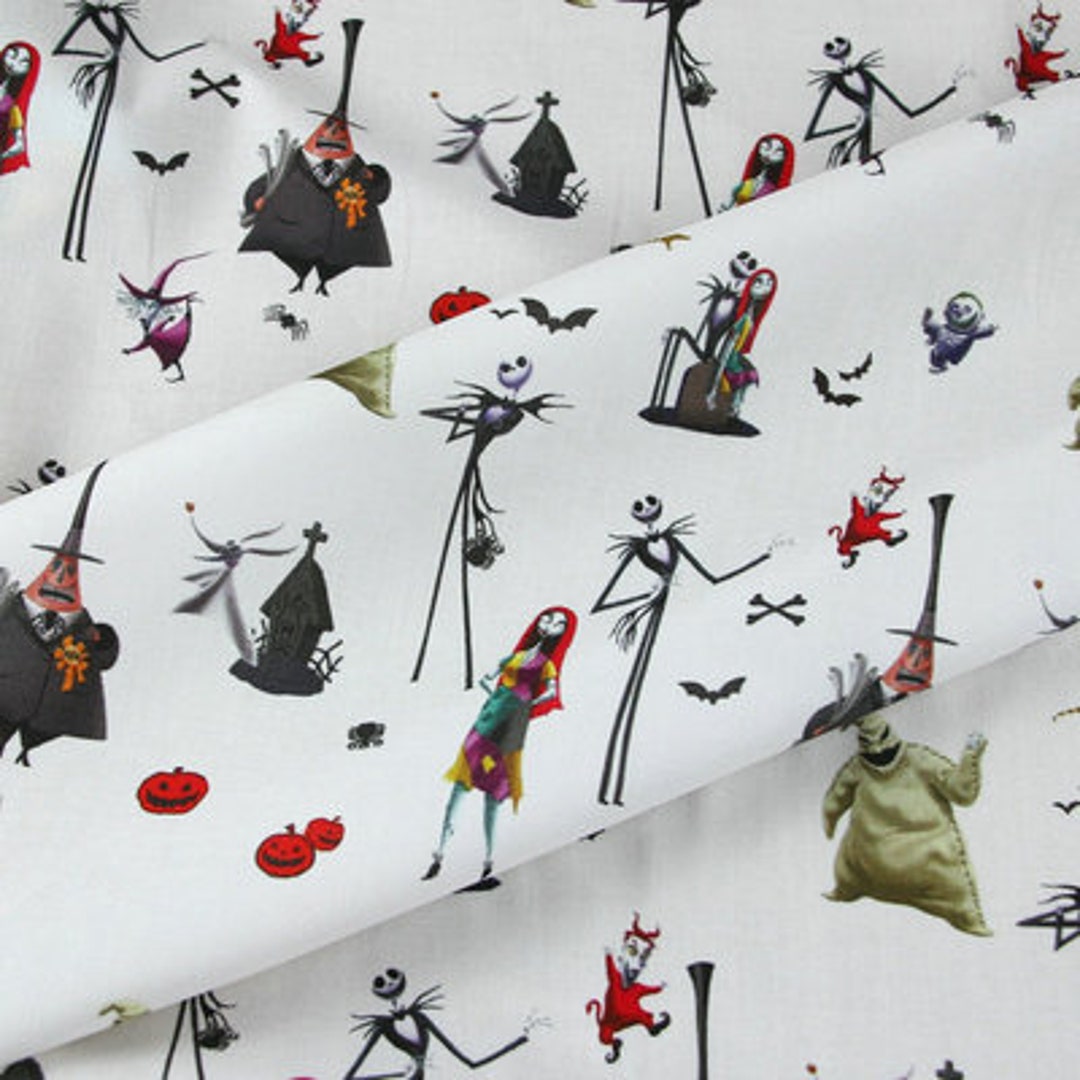 The Nightmare Before Christmas Fabric Skull Cartoon Fabric Cotton ...
