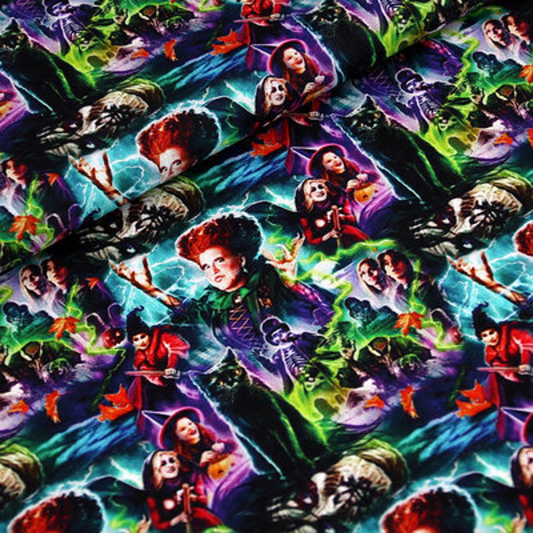Hocus Pocus Halloween Fabric Cartoon Fabric Cotton Fabric by the 45cm ...