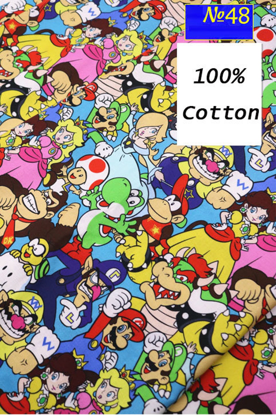 Super Mario and Friends Fabric Mario Luigi Fabric Cartoon Mario Fabric ...