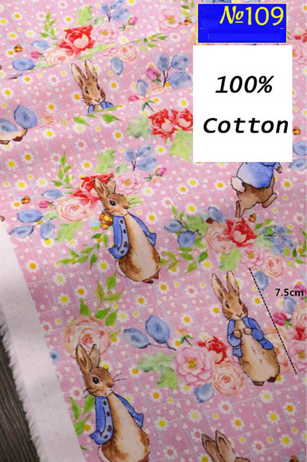 Peter Rabbit Fabric Beatrix Potter Fabric Cartoon Rabbit Fabric Cotton ...