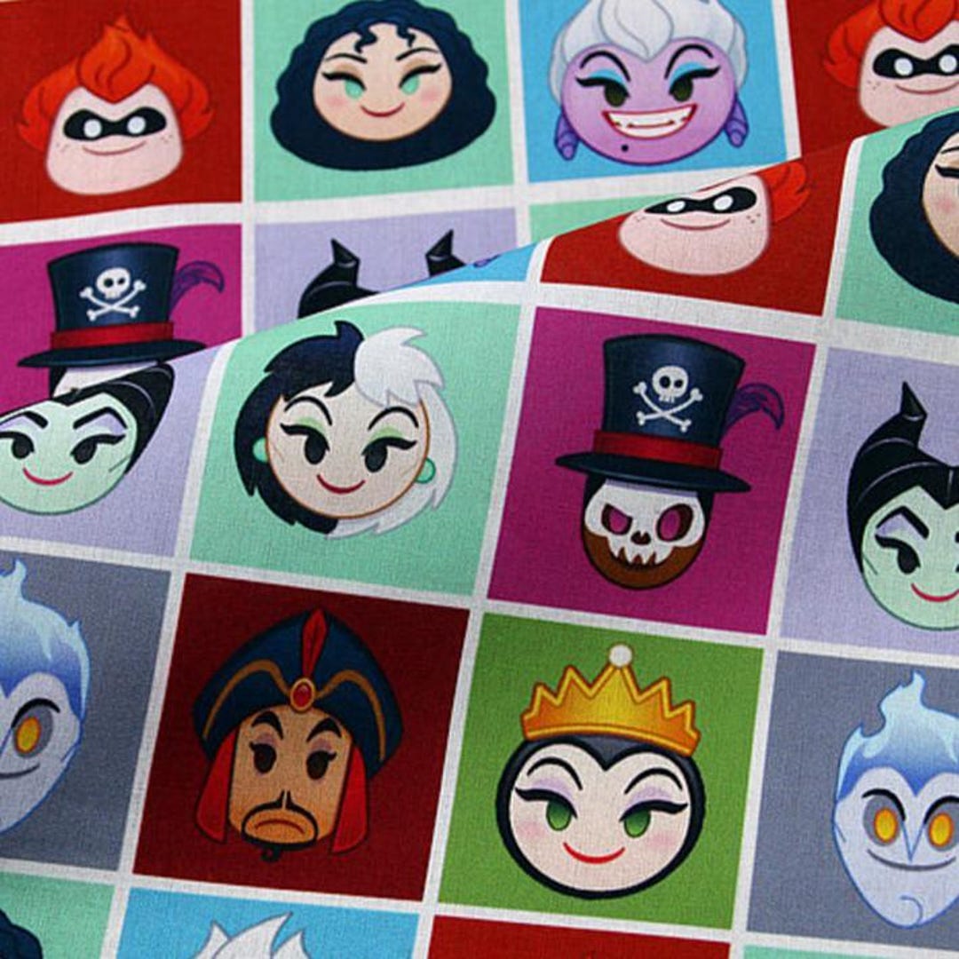 Evil Characters Fabric Disney Villains Fabric Cartoon Fabric Cotton ...