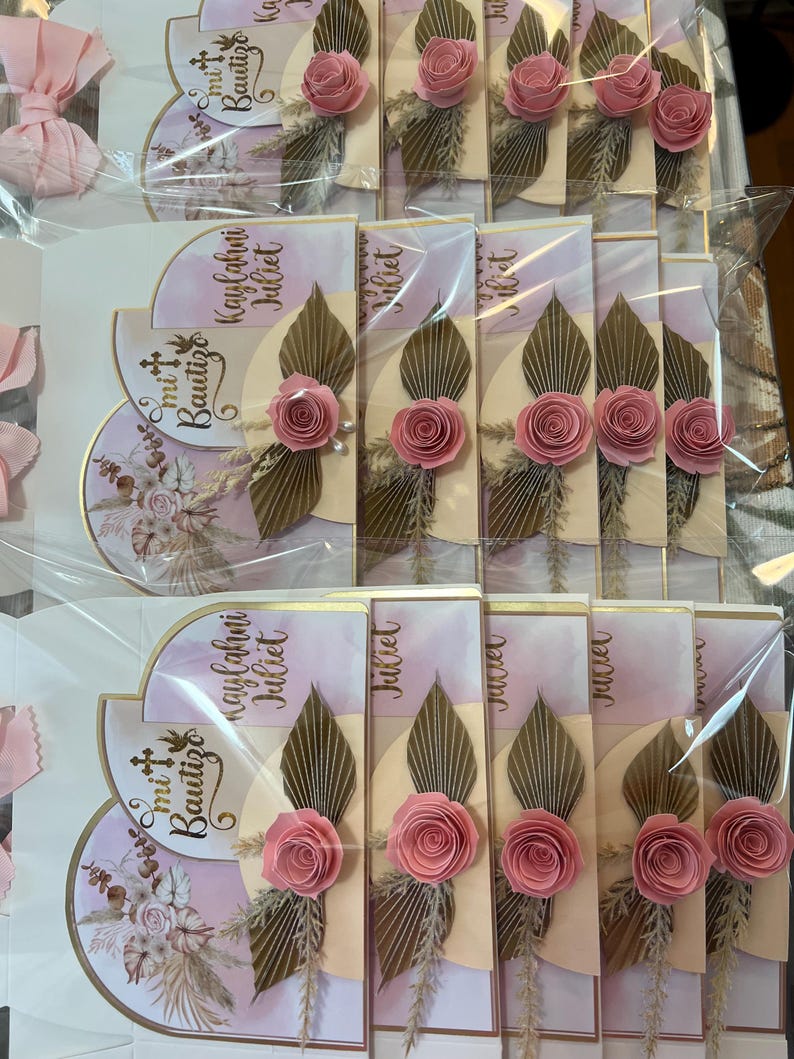 Baptism Boho Gable Box, Boho Party Decorations, Boho Floral Favor Boxes ...