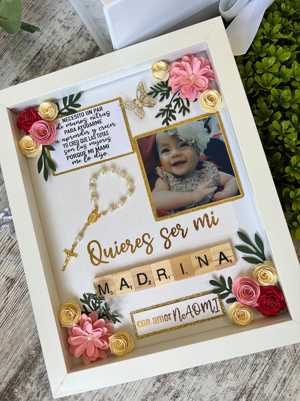 Baptism Proposal Shadow Box, Godparent Proposal Shadow Box, Beautiful ...