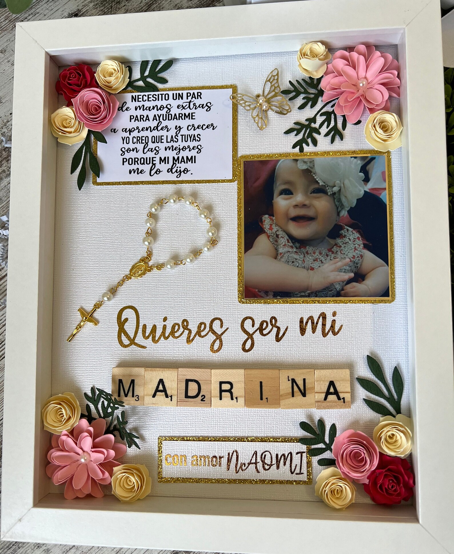Baptism Proposal Shadow Box, Godparent Proposal Shadow Box, Beautiful ...