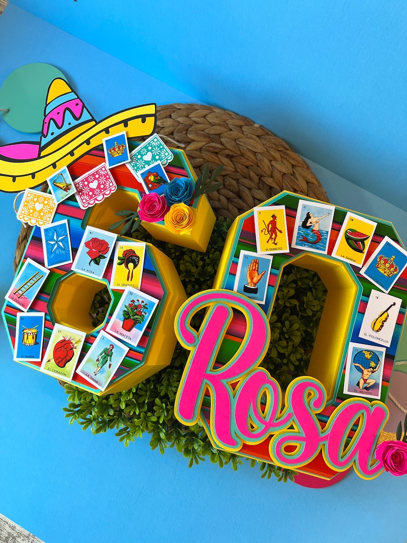 Lottery Party 3D Numbers, Mexican 3D Letters, Centerpices Fiesta ...