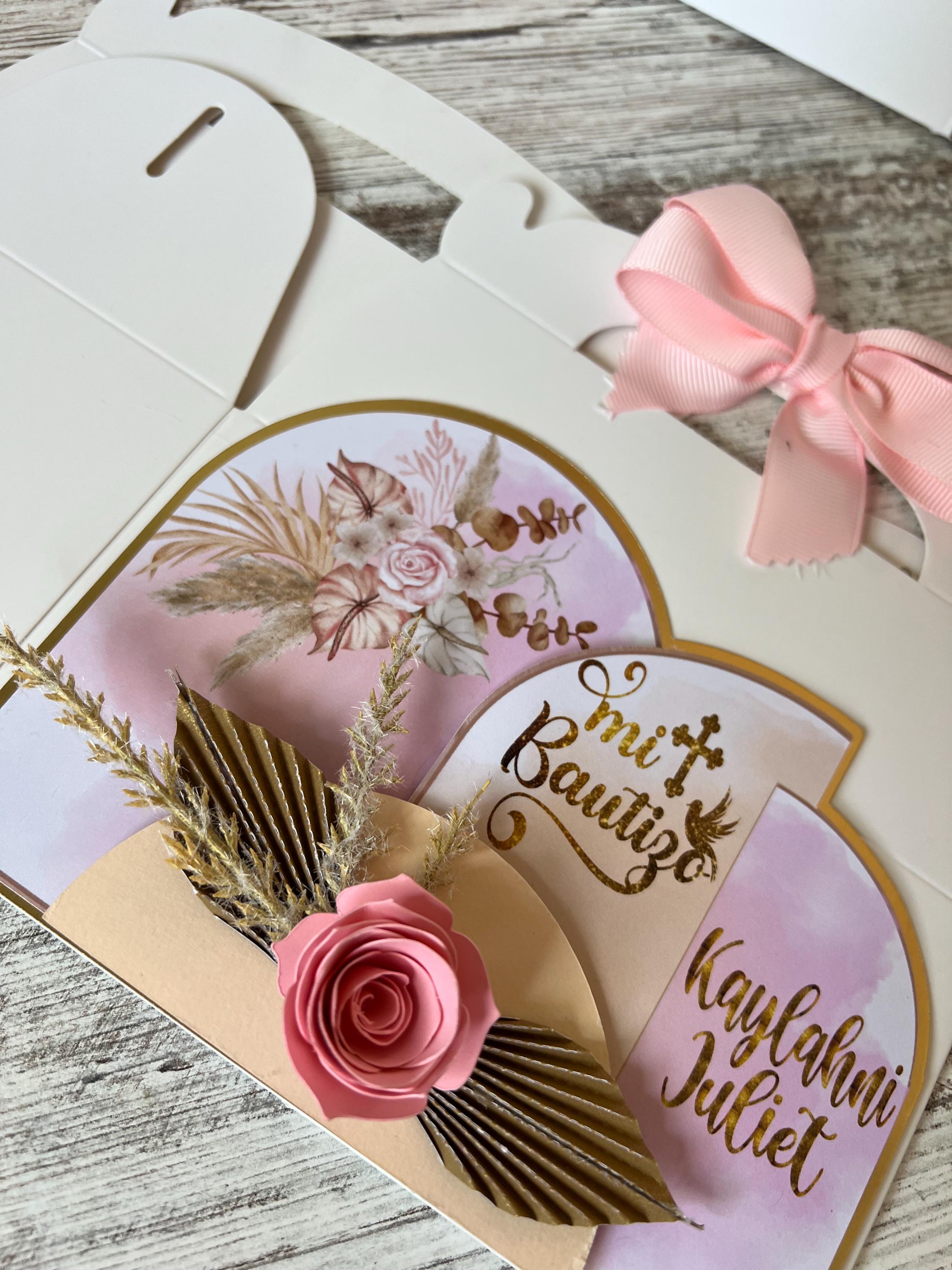 Baptism Boho Gable Box, Boho Party Decorations, Boho Floral Favor Boxes ...