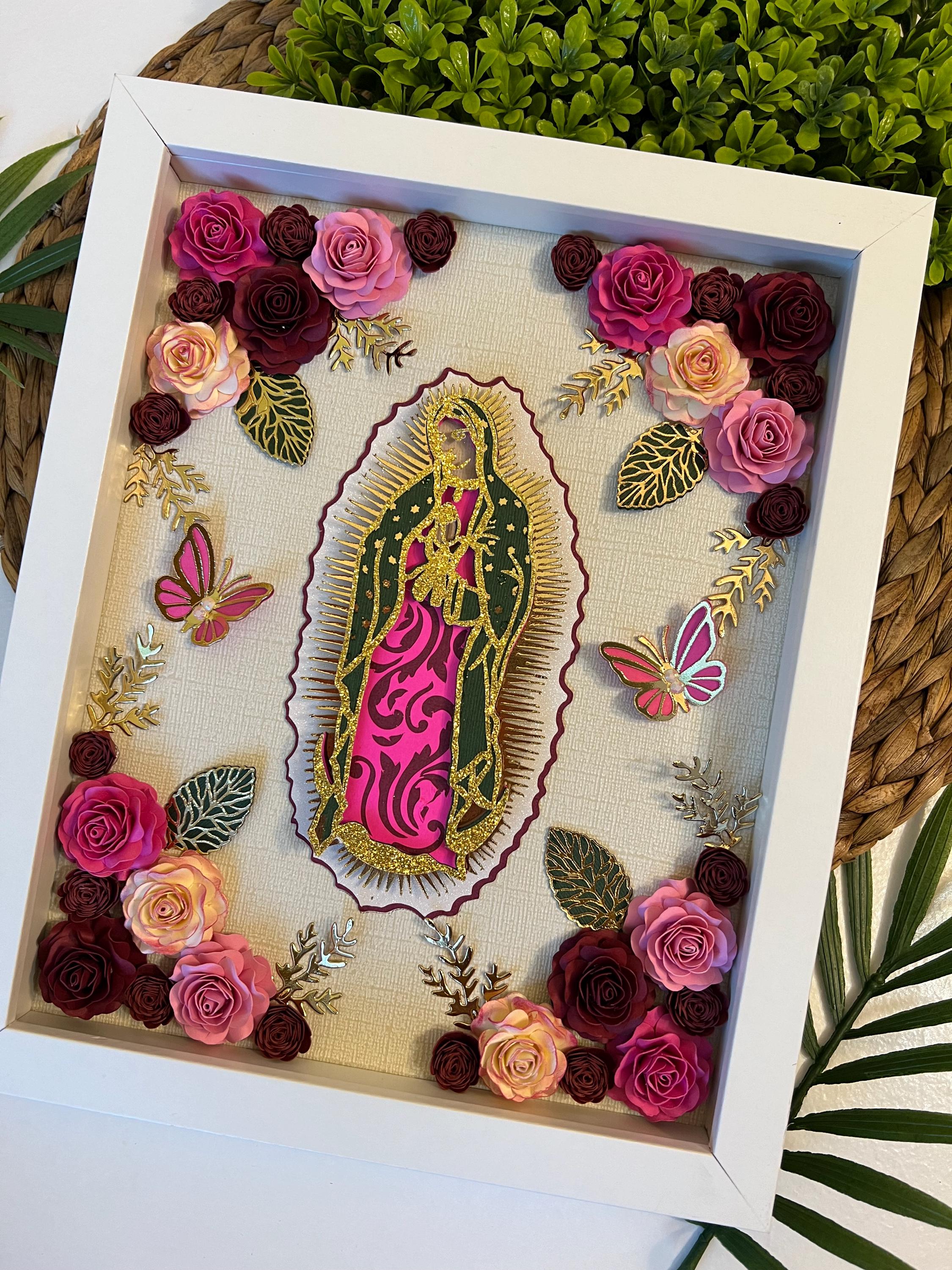 3D Shadow Box Virgen De Guadalupe, Shadow Box With Handmade Paper ...