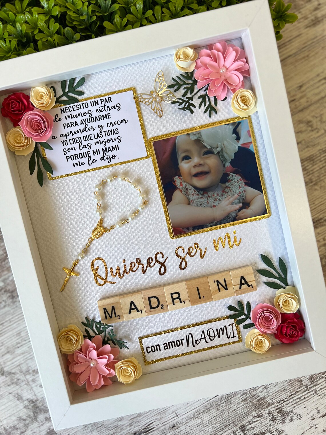 Baptism Proposal Shadow Box, Godparent Proposal Shadow Box, Beautiful ...