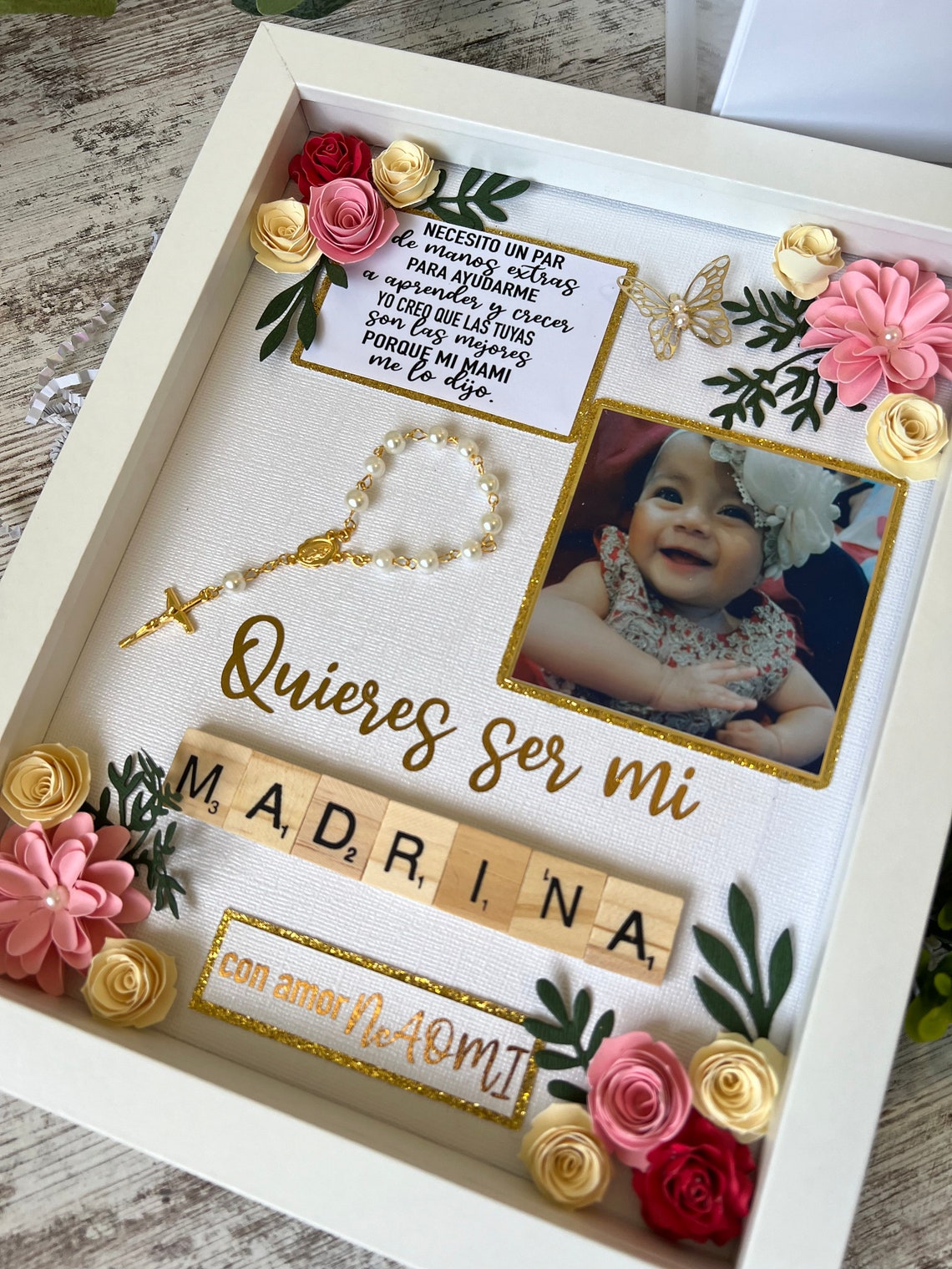 Baptism Proposal Shadow Box, Godparent Proposal Shadow Box, Beautiful ...