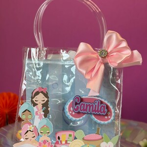Clear Spa Favor Bags, Spa Party Gift Bag, Clear Plastic Favor Bag, Girl ...