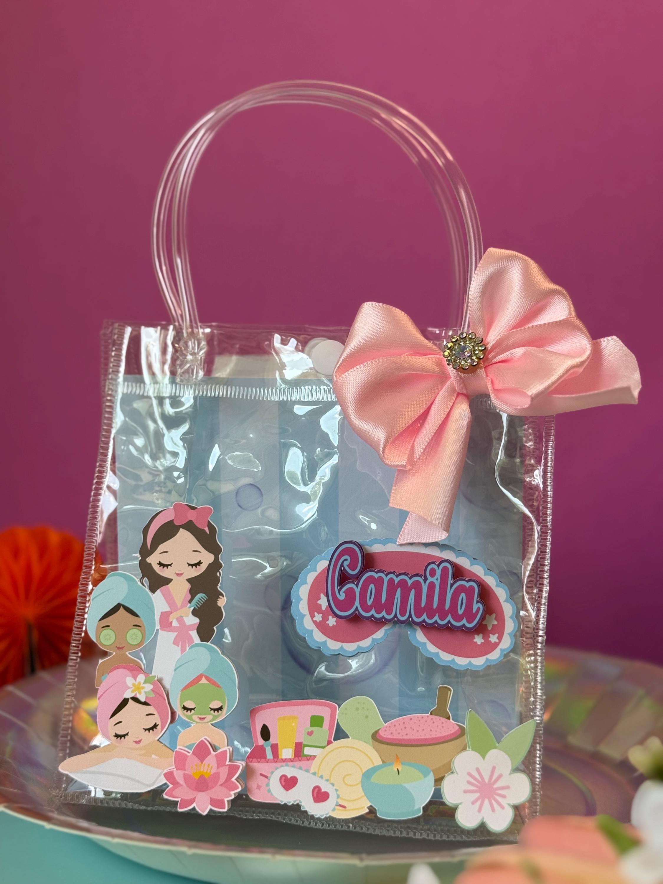 Clear Spa Favor Bags, Spa Party Gift Bag, Clear Plastic Favor Bag, Girl ...