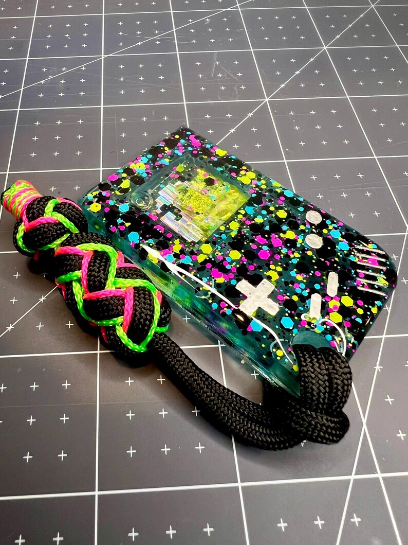 Game Boy Inspired Pac-man Resin Shaker Keychain With Paracord Lanyard ...