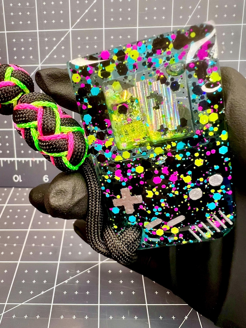 Game Boy Inspired Pac-man Resin Shaker Keychain With Paracord Lanyard ...