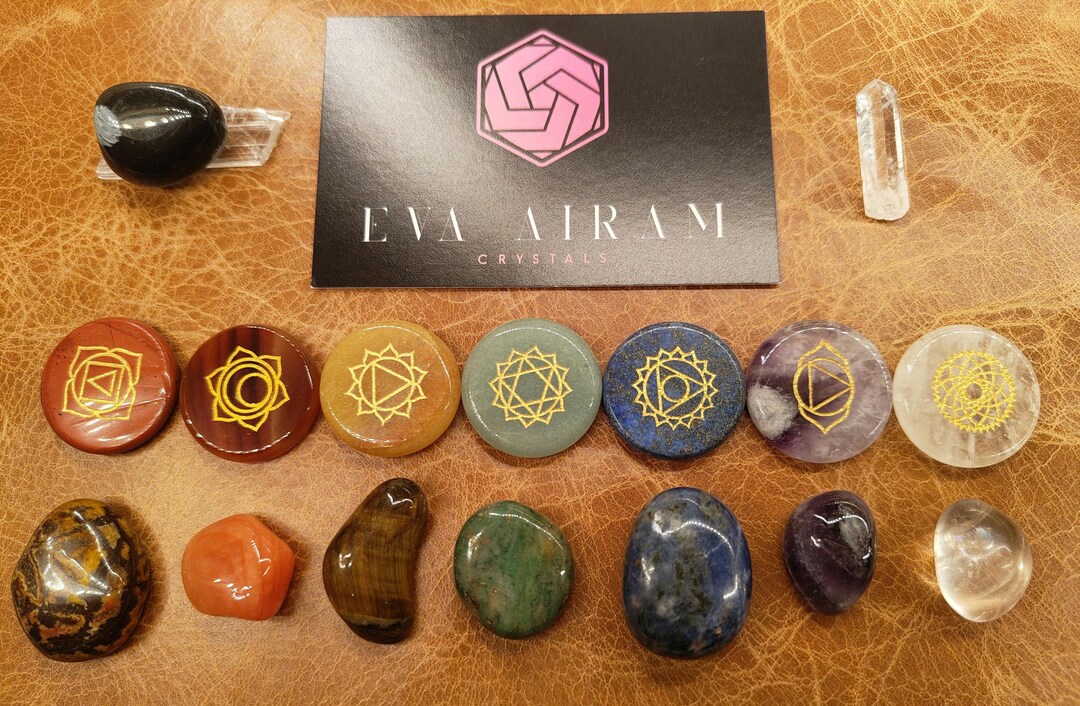 Curated Advanced Mini Chakra Set With Tumble Stones and Mini Clear ...