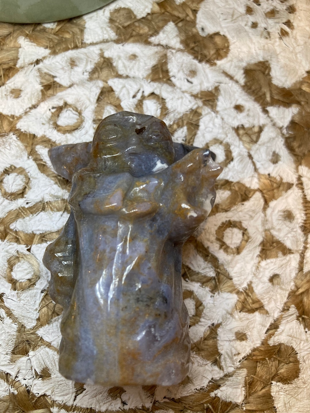 Mini Baby Yoda Green Ocean Jasper Carving with Small Druzy Pocket - Etsy