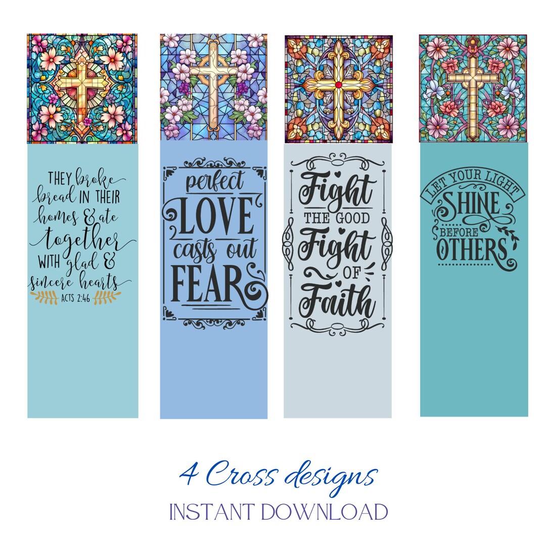 4 Bookmarks Uplifting Faith Based Messages Anchored by a Beautiful ...