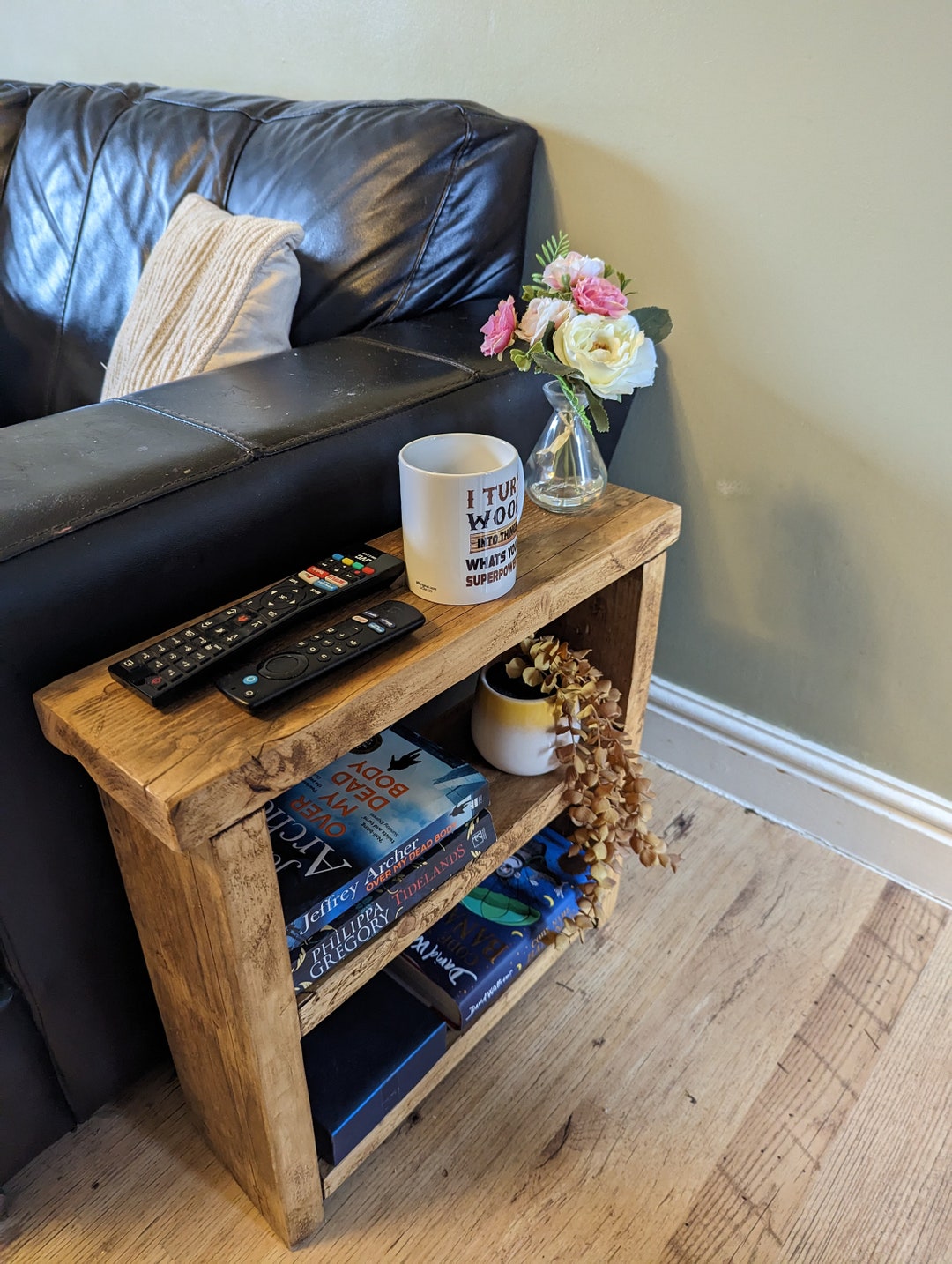 Handmade Solid Wood Sofa End Table, Custom Sizes Available, Living Room ...