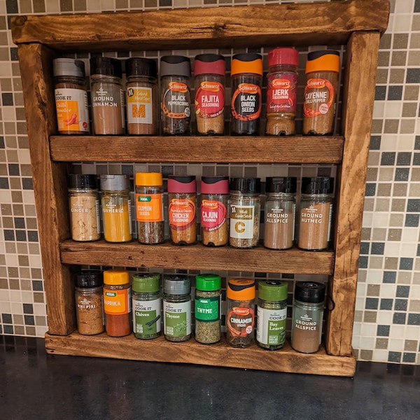 Wooden Spice Rack - Etsy UK