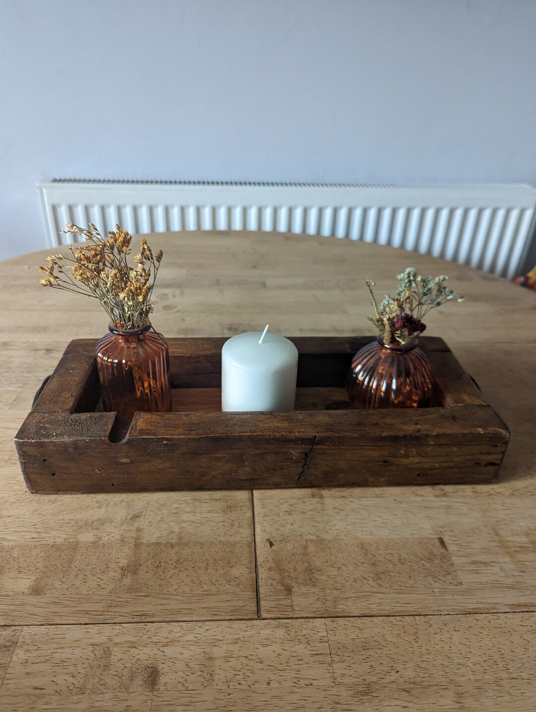 Rustic Table Centerpiece. Reclaimed Timber. - Etsy