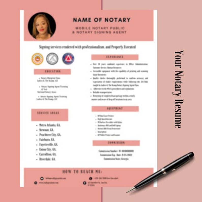 NOTARY RESUME - Etsy
