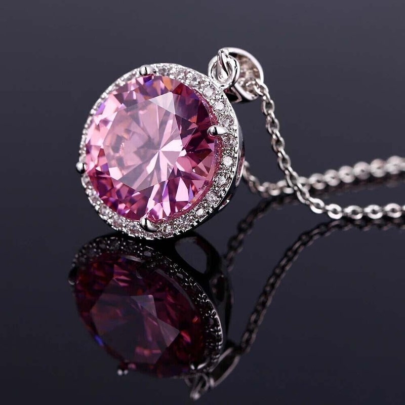 Pink Diamond Pendant - Etsy