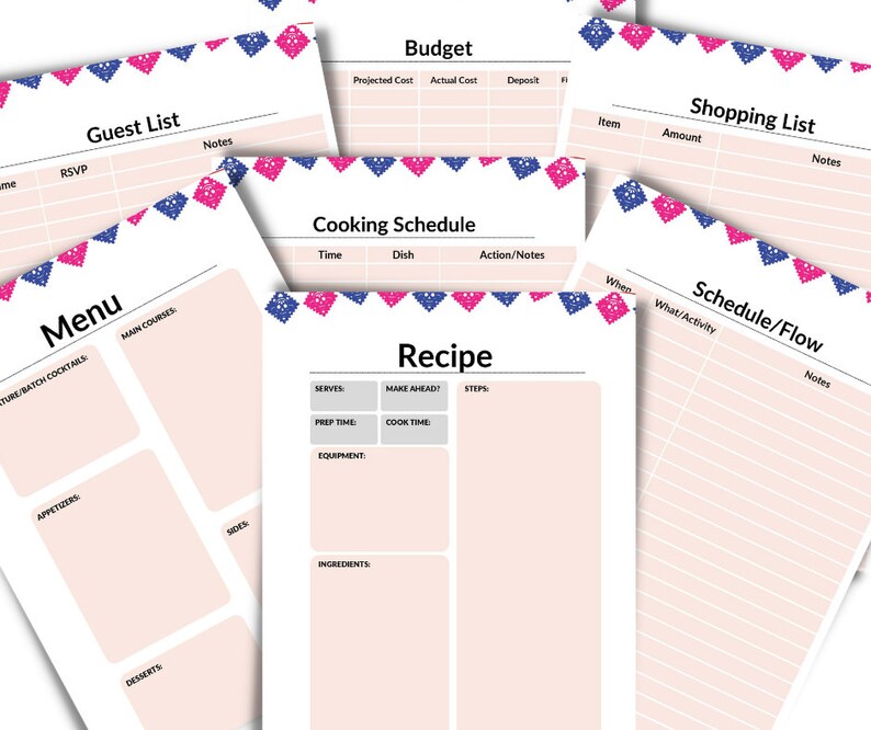 Taco Dinner Party Planning Bundle | Menu, Recipes and Cooking Schedule ...