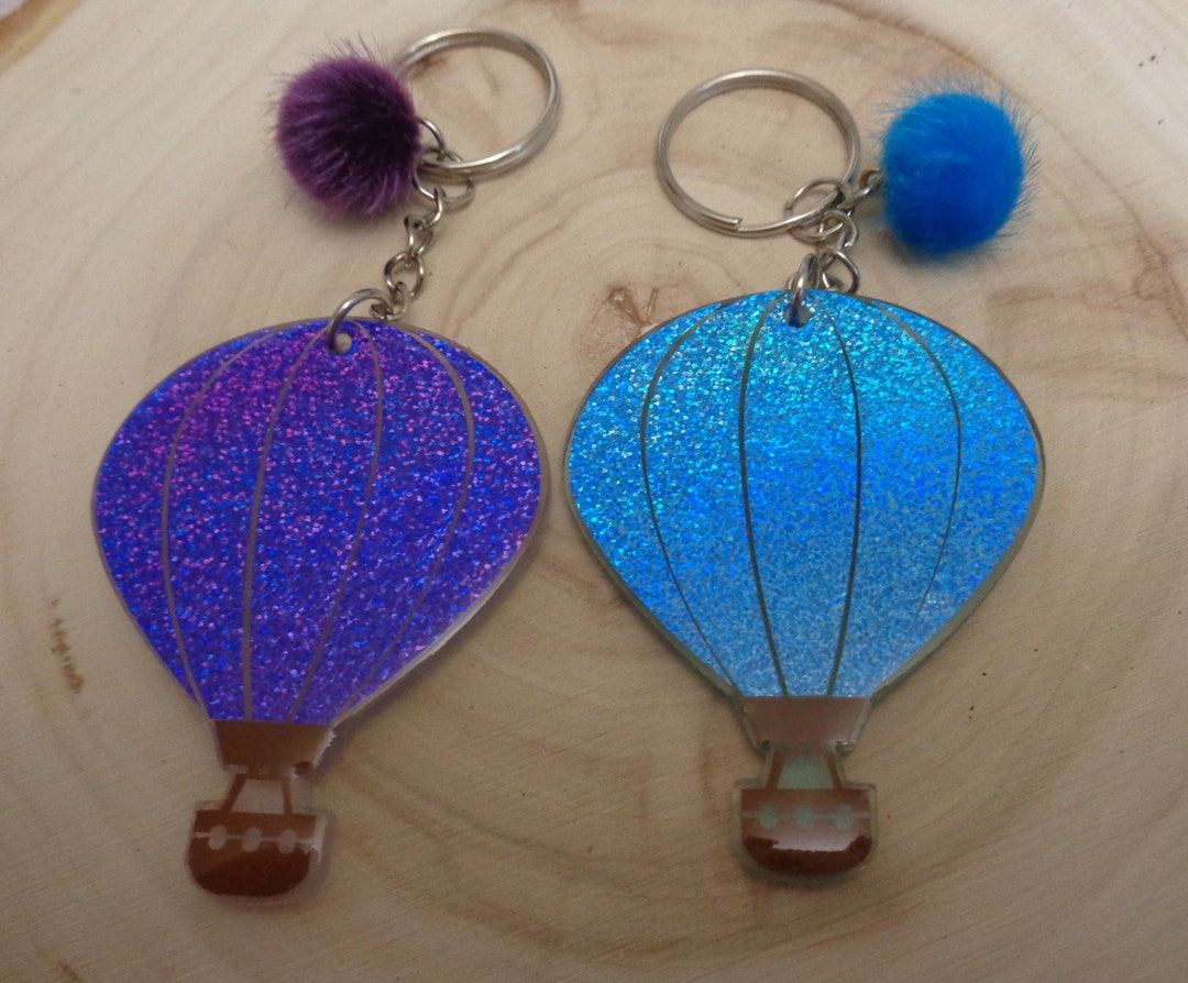Hot Air Balloon Keychain, Airballoon Keyring, Balloon Keychain Gift ...