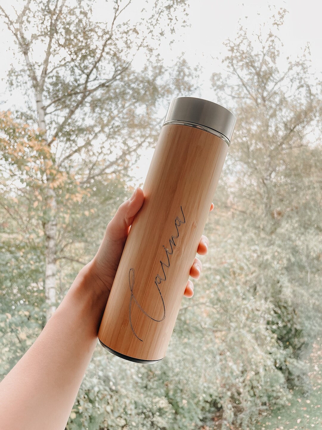 PERSONALIZED THERMOS FLASK THERMOS Bamboo Sustainable - Etsy