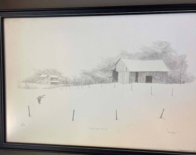 Signed Limited Edition LOUIS JONES Print,"canadian Flight" Snow Scene ...
