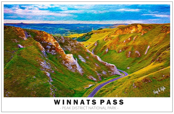 WINNATS PASS PRINT A4 Peak District National Park | Etsy UK