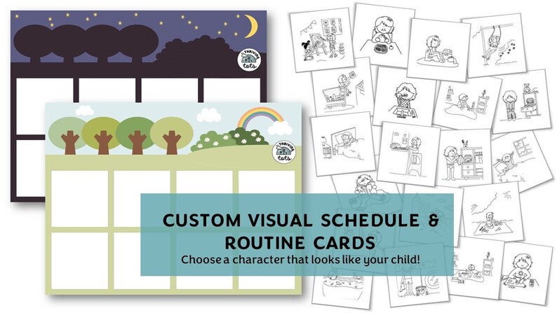 Custom Routine Cards for Toddlers Daily Activities and Chores Schedule ...