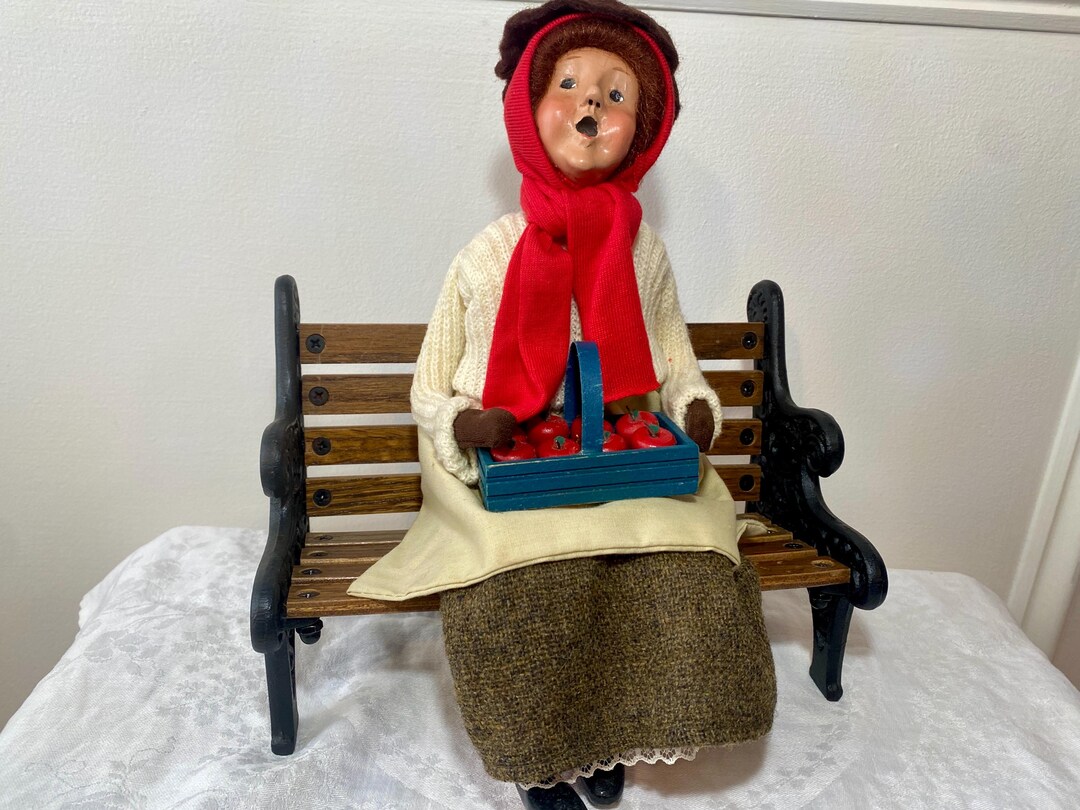 Byers' Choice Apple Vendor Woman Sitting on Bench With Apples, 1991 - Etsy