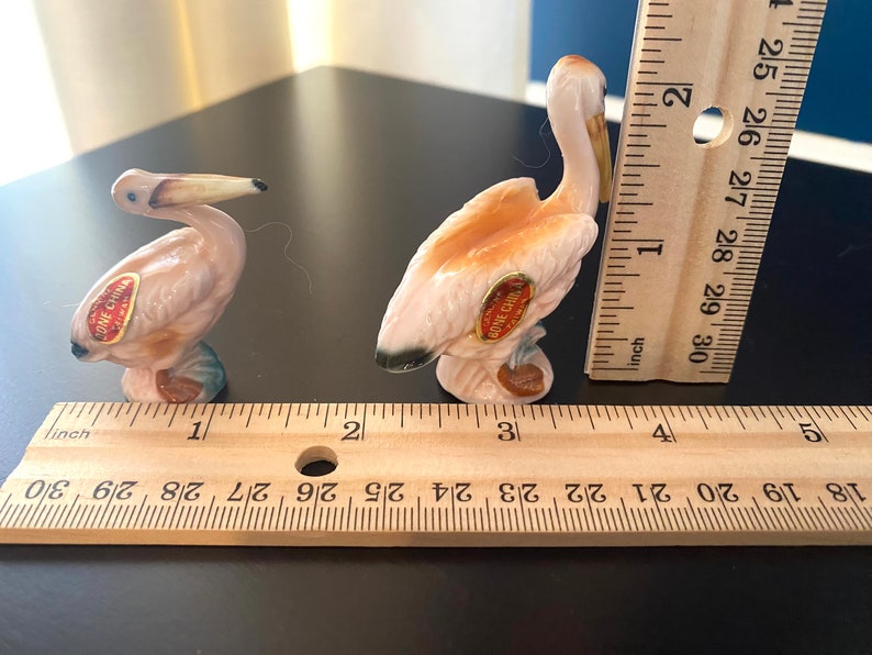 Vintage Miniature Pelican Bird Figures, Bone China Set of 2, Made in ...