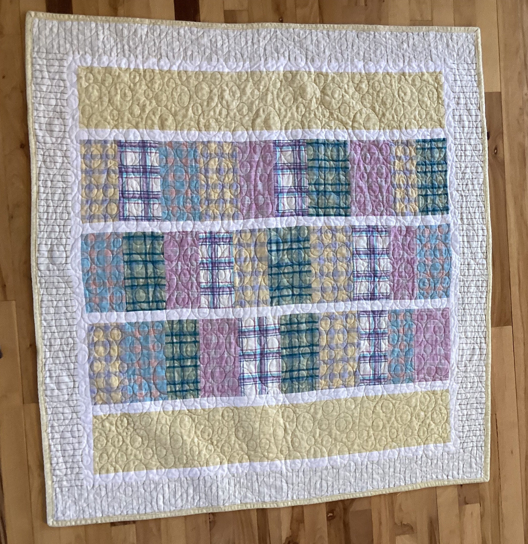Flannel Quilt With Yellow and Pink - Etsy