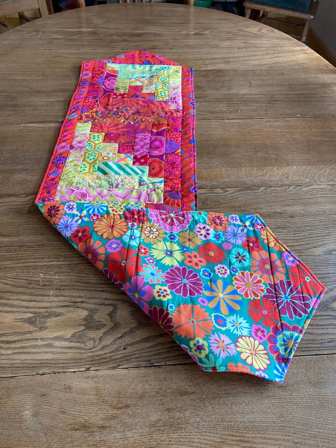 Kaffe Floral Log Cabin Table Runner - Etsy
