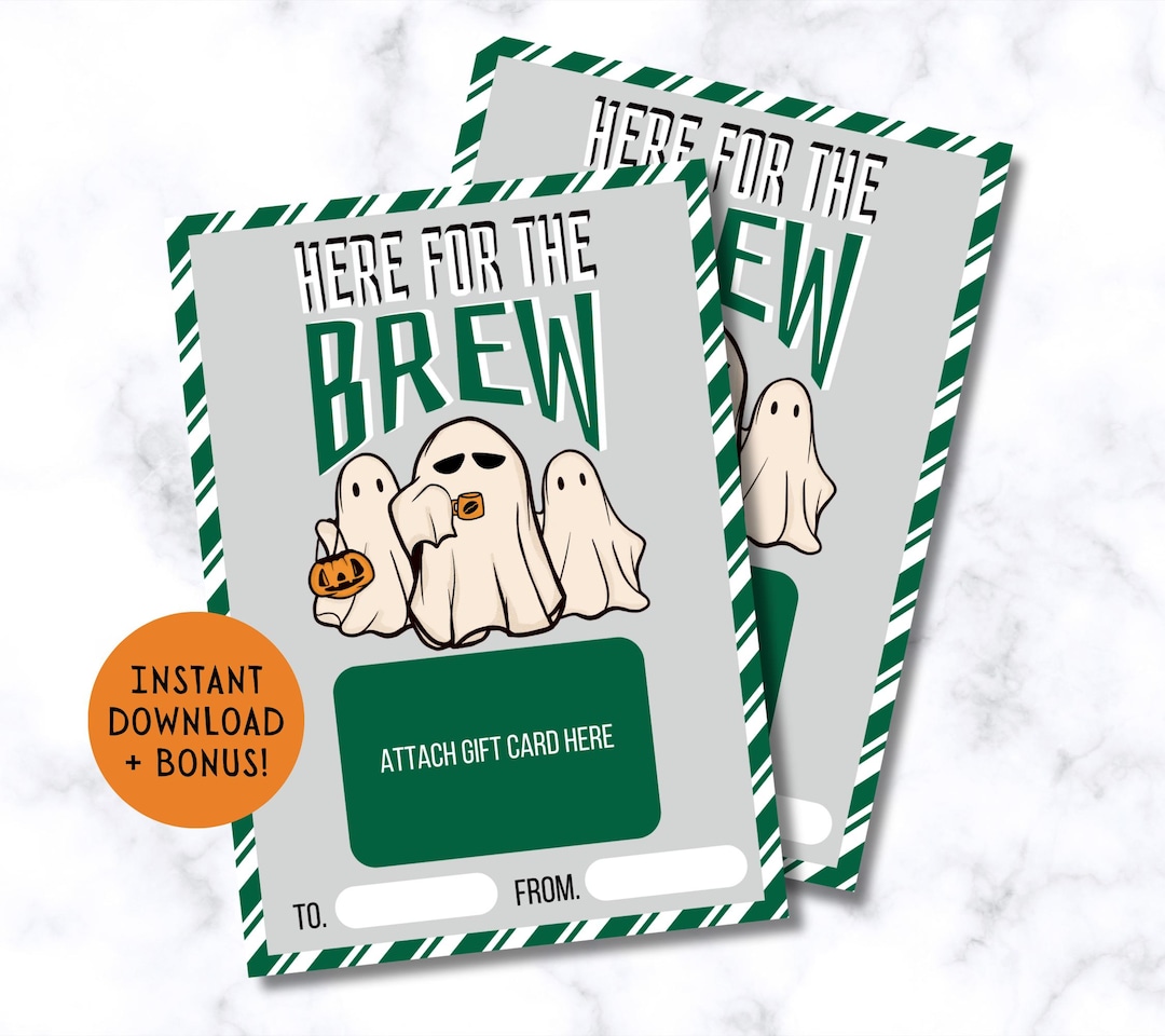 Customizable Instant Download Ghost Halloween Coffee Gift Card Holder ...