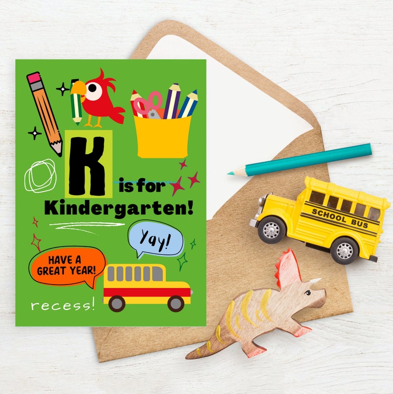 Kindergarten Back-to-school Greeting Card | Celebrate the School Year ...