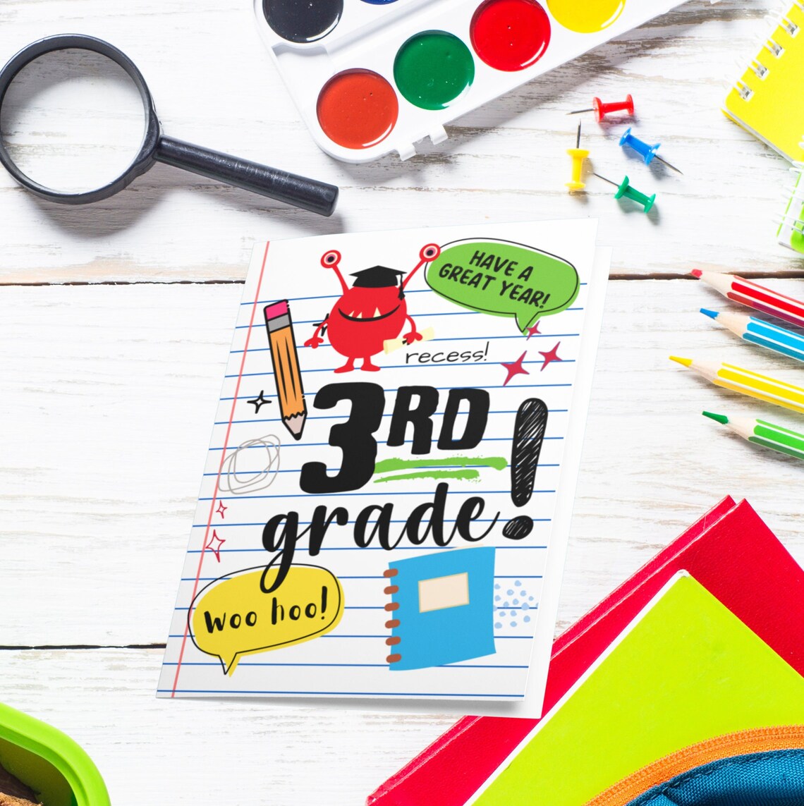 3rd Grade Back-to-school Greeting Card: Celebrate the School Year (5x7 ...