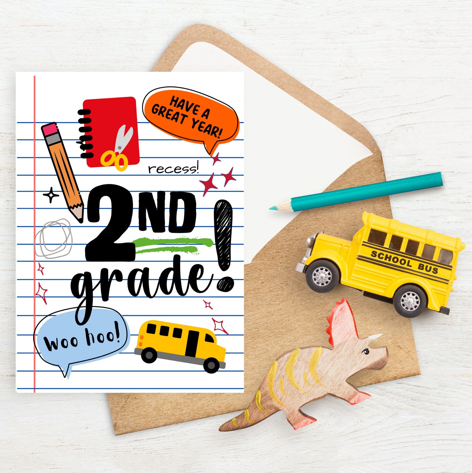 2nd Grade Back-to-school Greeting Card | Celebrate the Start of the ...
