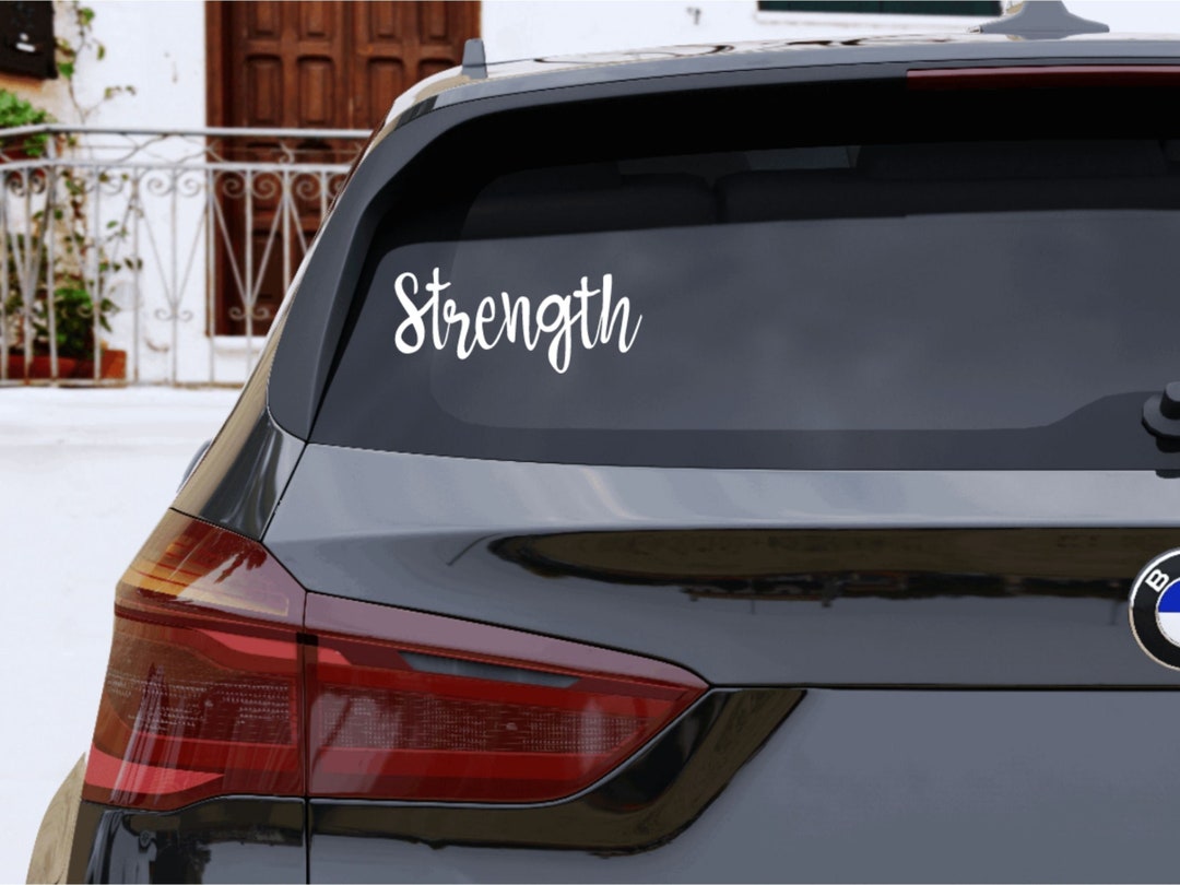 Strength Strength Cursive Car Decal Vinyl Decal Window Decal Waterproof ...